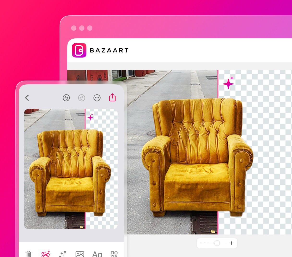 AI background remover | Bazaart - Free online tool
